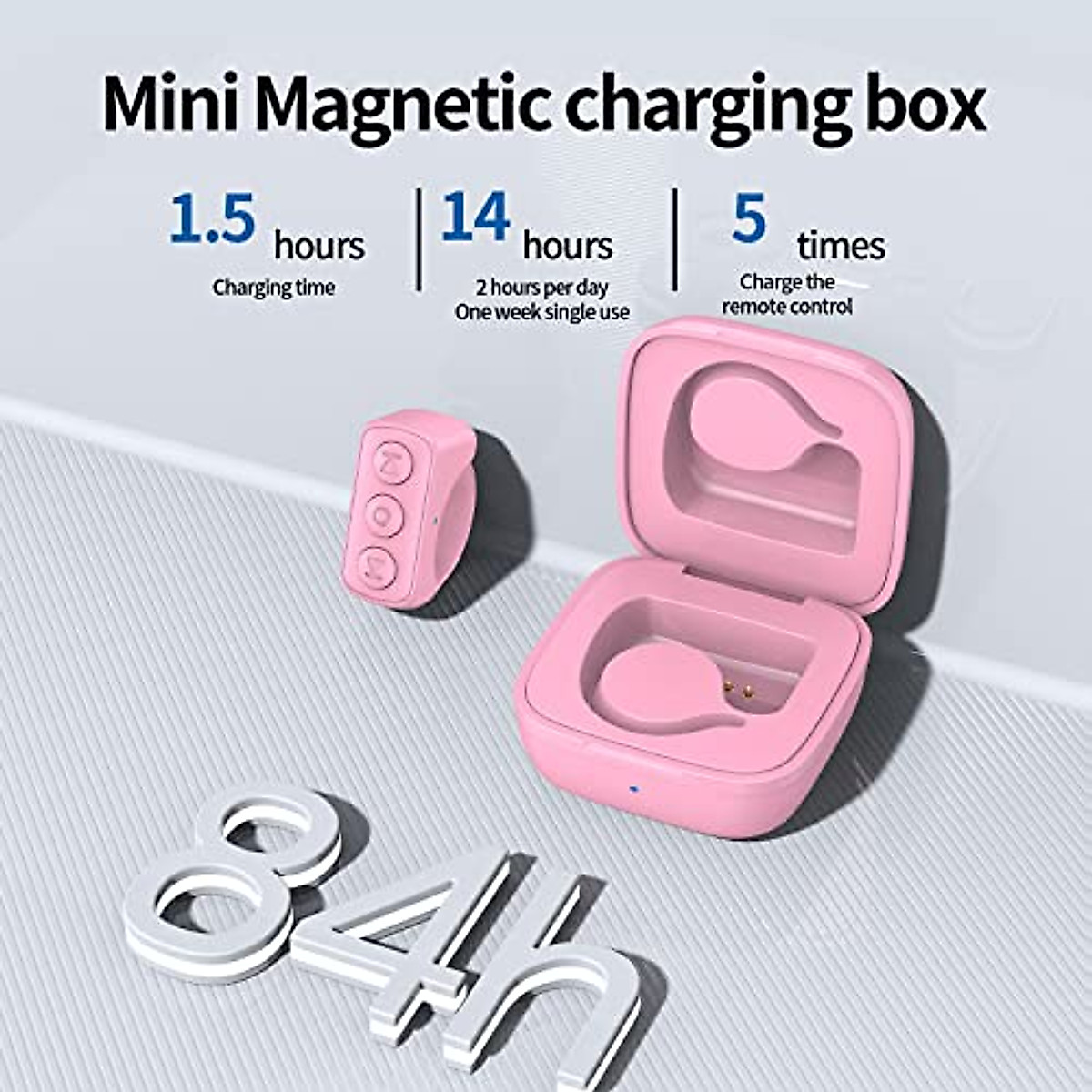 Vekesen TIK Tok Kindle App Bluetooth Remote Control Page Turner TikTok Remote Scrolling Ring clicker for iPhone iPad Camera Remote Shutter Selfie Button (Cherry Blossom Pink)