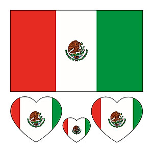 Mexican Flag Tattoos,10 Sheets Mexican Independence Day Temporary Tattoos Sports Temporary Face Tattoos Stickers,40 Pcs Waterproof Sweat Removable Fake Tattoos For Men Kids Women(Mexico)