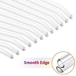 12 Pack Reusable Glass Straws - 8" x 8 MM, Bent Glass Drinking Straws with 2 Cleaning Brushes, Reusable Straws for Smoothies, Milkshake, Frozen Drinks, Tea, Juice