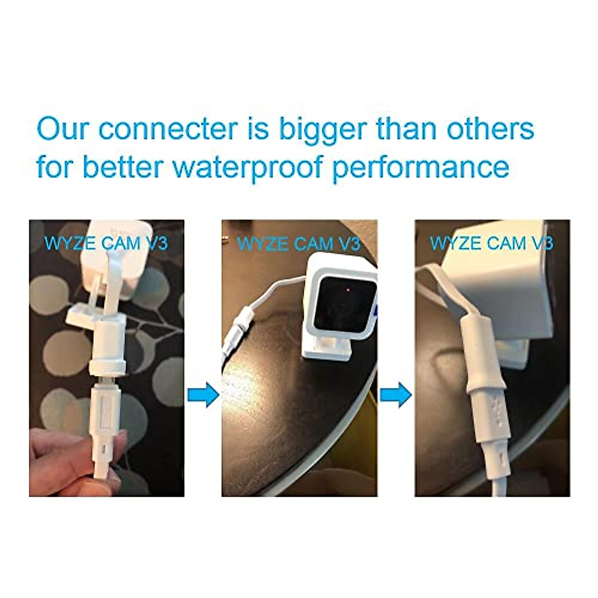 JJMASEE 2 Pack 20FT Power Extension Cable for Wyze Cam V3,Wyze Cam Outdoor,Arlo Essential,Eufy,Kasa,Yi,Blink Camera,NestCam Indoor,Micro USB Charging Cord for Security Camera(White)