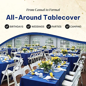 Amatra All-Purpose Plastic Table Cover Roll with Self-Cutter, Alternative to Regular Tablecloth, Disposable Table Cover, Plastic Table Cloth, 54 inches x 120 feet (40 Yards), Blue