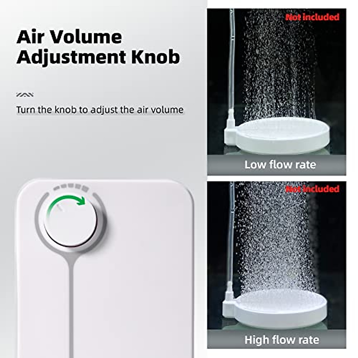 boxtech Upgrade Aquarium Air Pump, Ultra-Quiet Fish Tank Oxygen Pump with Adjustable Airflow, Powerful Air Pump with 2 Outlets to Pump Rich and Fine Air Bubbles