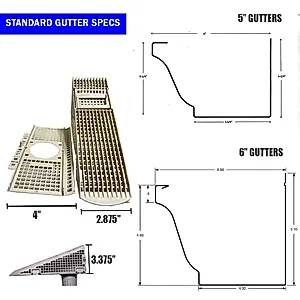 The Wedge Downspout Gutter Guard Plus for 6 inch gutters or 5 inch Gutters Includes Adapter for Oversize Gutters (4-Pack)