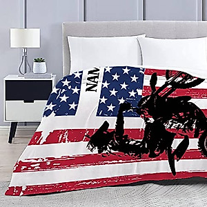 American Flag Motocross Dirtbike Custom Blanket Personalized Name Blanket with Text for Great Gift for Family, Christmas, Soft Flannel Customized Name Blankets for Girls, Boys M 60"x50" for Teen