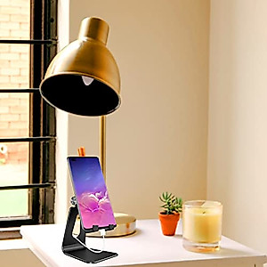 YODAJUN Adjustable Cell Phone Stand, Aluminum Desktop Phone Dock Holder Compatible with All Mobile Phone, iPhone, iPad, Tablet 4-10’’ Desk Accessories