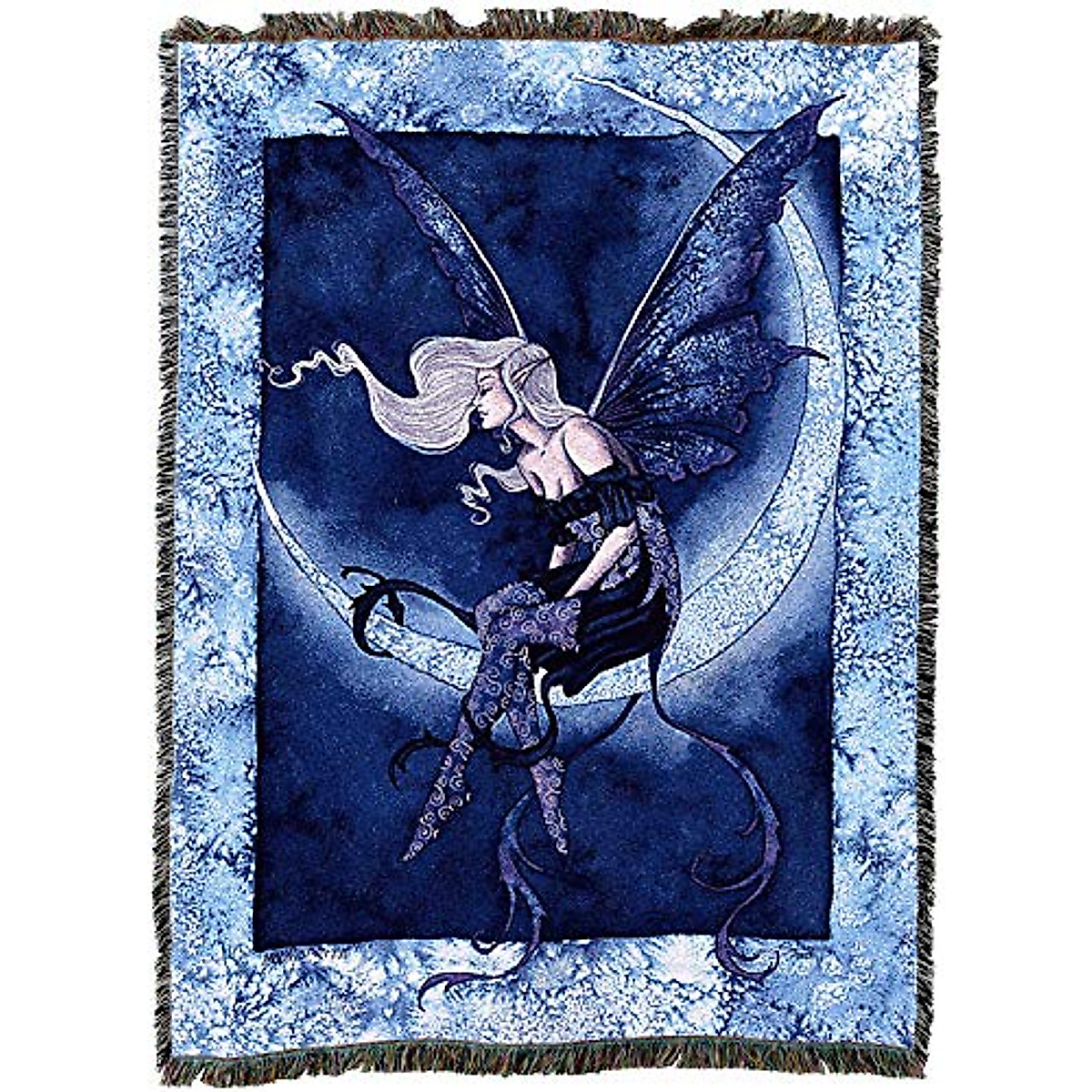 Pure Country Weavers Moonsprite Fairy Blanket by Amy Brown - Gift Fantasy Tapestry Throw Woven from Cotton - Made in The USA (72x54)