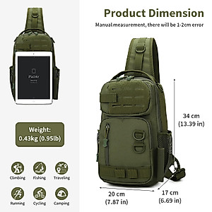 CamGo Small Tactical Chest Sling Bag One Strap Crossbody Daypack Shoulder Backpack for Sport Daily