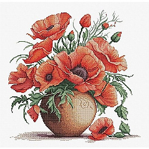 Luca-S Cross Stitch Kit, Summer Rubies, Counted Cross Stitch Kit for Adults, Embroidery Kit, B7022