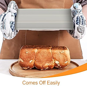Silicone Bread Loaf Pan, 2 Pack Loaf Pans for Baking Bread, Non-Stick Silicone Baking Mold Easy Release for Homemade Breads, Cakes, Quiche Omelets, Meatloaf, etc. -8.2” X 3.3” X 2.7” (Grey+Grey)