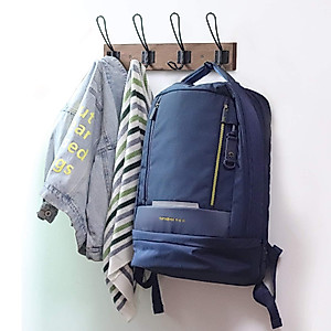 Mzizi Dco Coat Rack Wall Mounted,Wall Coat Rack with 8 Rustic Coat Hooks,Office Entryway Bedroom Hanging Towel Coat Clothes Hat Bag Robes (2 Pack)