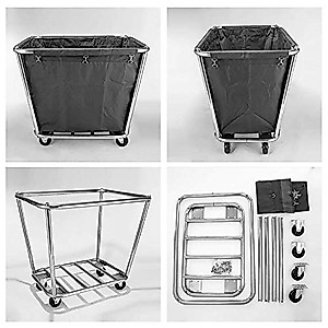 Mobile Linen Car for Hotel/Lobby, Detachable Stainless Steel Storage Cart with Universal Wheel, Can Load 100Kg, PIBM