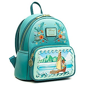 Loungefly Disney Moana, Princess Stories Series Moana Mini Backpack, Te fiti Hei Hei Pua Maui