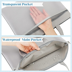 PerKoop Mesh Zipper Pouch with Handle Zipper Mesh Bag A4 Foldable Pocket Document Bag 11x13.7 in Waterproof Document Storage Supply Organizers for Project Papers Books, 4 Colors(8 Pcs)