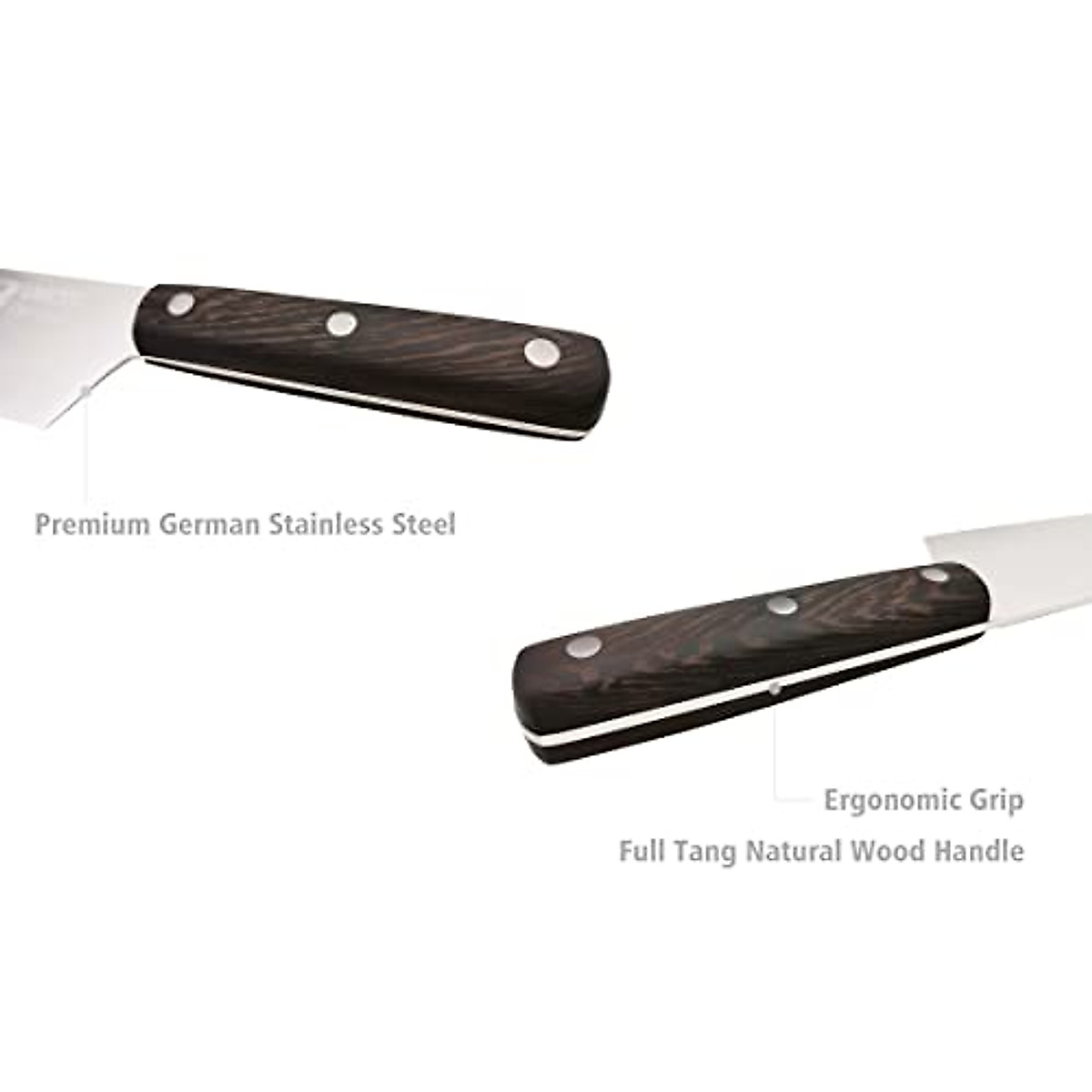 UMOGI Premium 8 Inch Chef’s Knife with sheath - German High Carbon Stainless Steel - Full Tang Natural Wooden Handle Ergonomic Grip,Ultra Sharp - Best for Slicing Meats Roasts Vegetable & Fruits