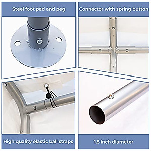 Abba Patio 10 x 20 ft Heavy Duty Carport Car Canopy Garage Boat Shelter Portable Tent for Outdoor Party, Wedding, Birthday, Garden, with 8 Legs Ivory