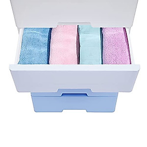 Eapmic Plastic Drawers Dresser,Storage Cabinet with 5 Drawers,Closet Drawers Tall Standing Dresser Bedside Furniture & Night Stand End Table Dresser for Office,Playroom,Bedroom Furniture