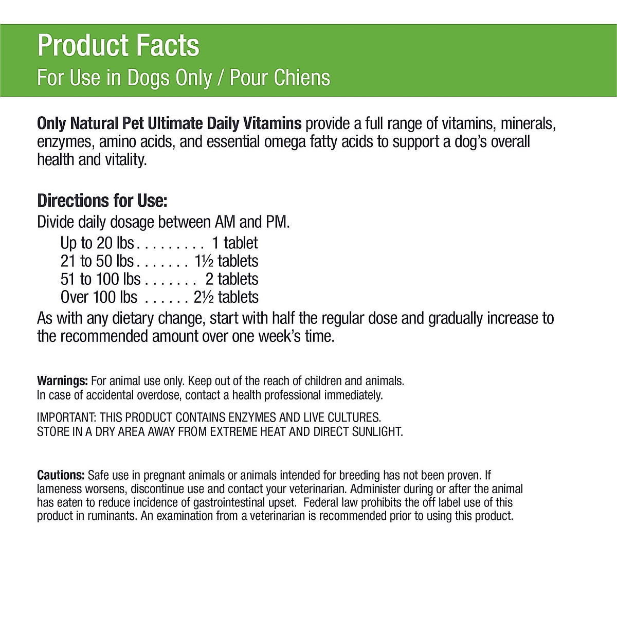 Only Natural Pet Ultimate Daily Vitamins - Complete Multivitamin Supplement for Dogs Balanced Health & Vitality - Senior Small & Large Canine Food Immune Digestive Support -180 Soft Chews Tablets