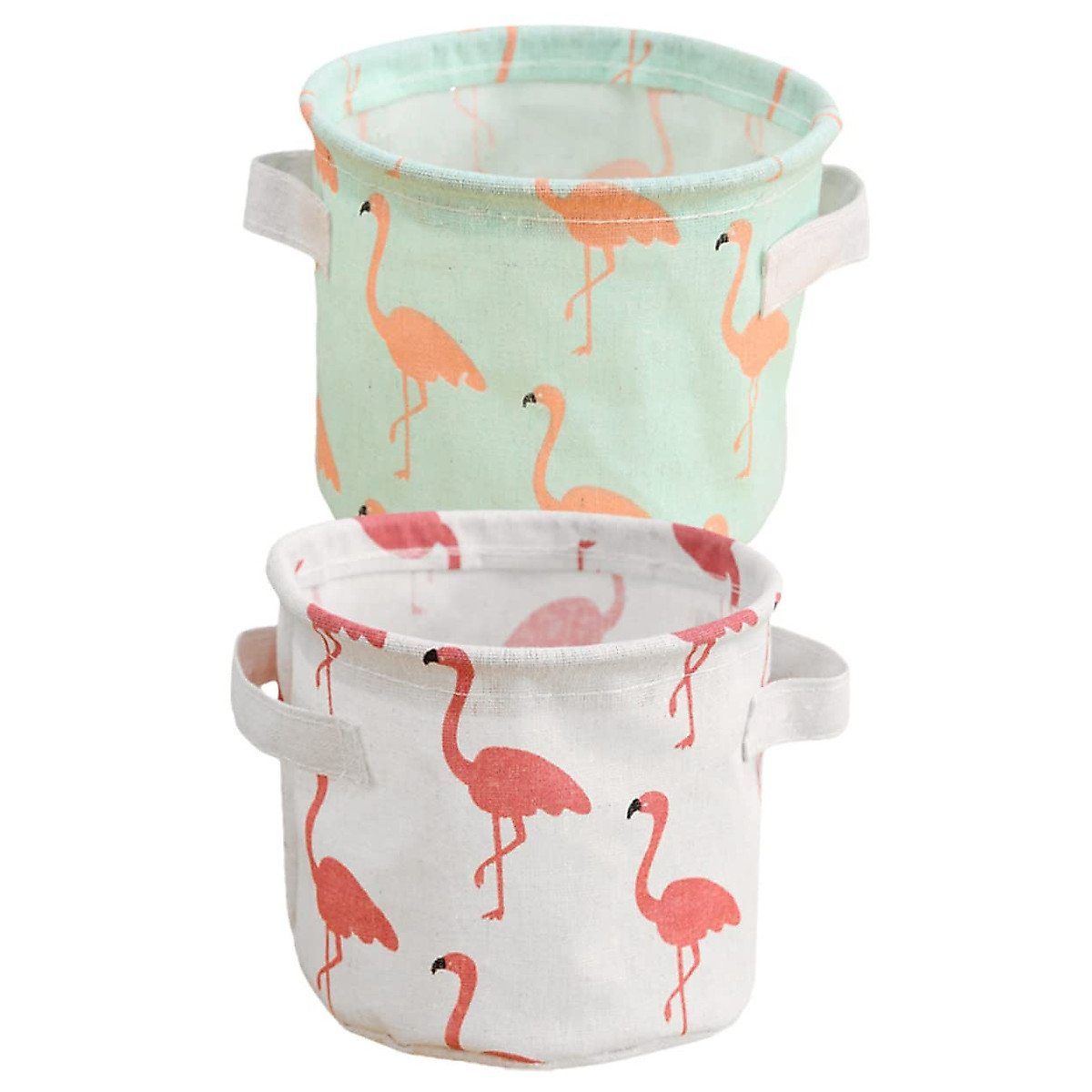 Outanaya 2pcs Storage Basket Mini Containers Shelf Organizer Bins Decorative Storage Bins Snack Containers Canvas Storage Bin Shelves Mini Baskets Decorative Basket Foldable Cotton Linen