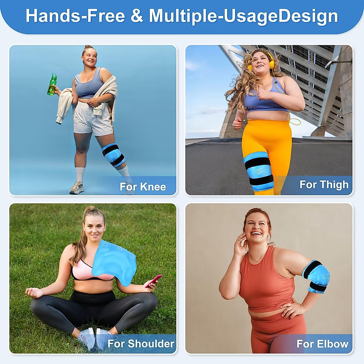 XXXL Knee Ice Pack Wrap Around Entire Knee After Surgery, 20‘’ Extra Large Reusable Gel Ice Pack, Ice Wraps for Soothing Discomfort