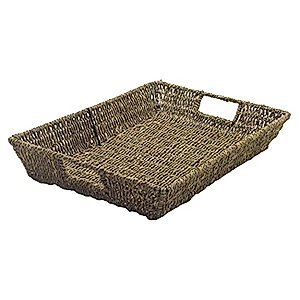 READY 2 LEARN - Seagrass Basket - Handwoven Natural Basket with Reinforced Metal Frame - Home Decor, Storage, Table Centerpiece and Kids Bedroom Accessory