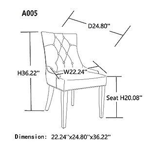 Merax Dining Chair Set of2, Bounded Leather Dinng Chair, Living Room Chairs Set, Kitchen Chair with Wood Legs, Cream