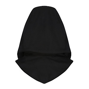 Rogue Ninja Hood Cyberpunk Mask Assassin Cosplay Techwear Cowl Ren Faire (Black)