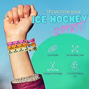 Sportybella Multicolored Hair Ties and Accessories - Elastic No-Crease Set for Girls, Ice Hockey Players & Teams. Ice Hockey Gifts, 8pcs.