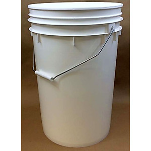6 Gallon Premium Grade White Plastic Bucket 3 Pack