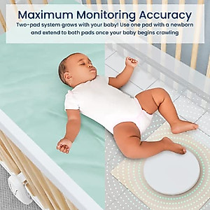 Babysense Under-Mattress Baby Monitor - Real Time Movement Tracking & Monitoring, Includes Non-Contact Monitor with 2 Sensor Pads for Full Crib Coverage, No Wearables, Non-WiFi, Model: Babysense 7