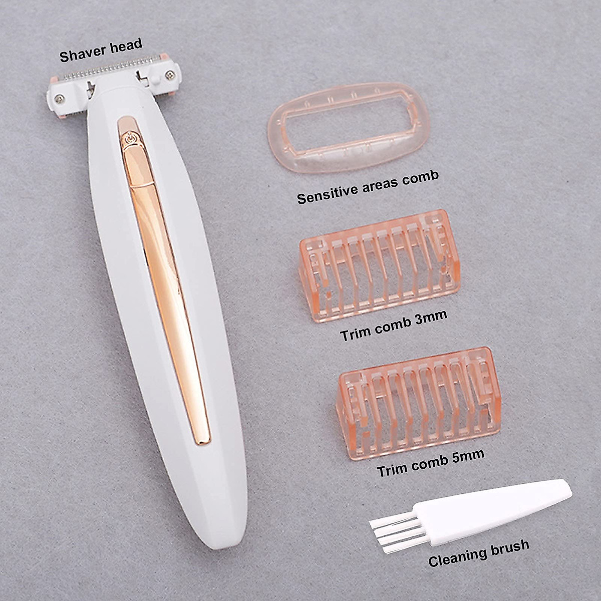 LinMei Razor Replacement Head Compatible for Finishing Touch Flawless Body Rechargeable Ladies Shaver and Trimmer with 3 Shaver Guide Combs, 2 Cleaning Brush, Bag