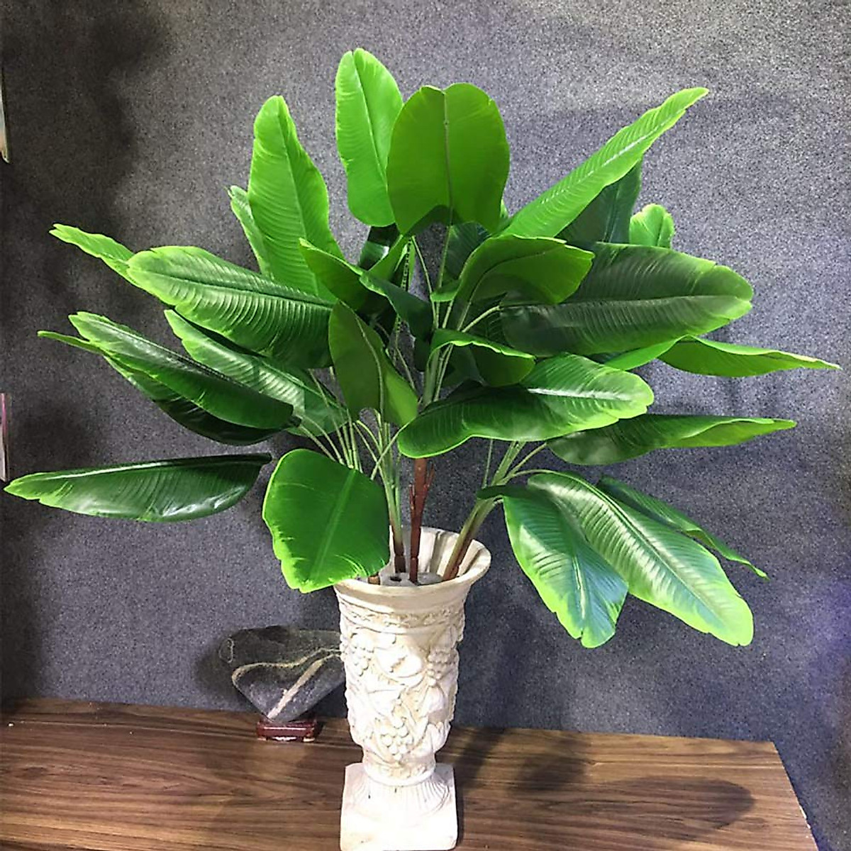 Artificial Plants Tropical Leaves Banana Tree Faux Palm Leaf Bird of Paradise Plant Fake Leaves Greenery Shrubs Indoor Outside Home Garden Office Verandah Wedding Décor