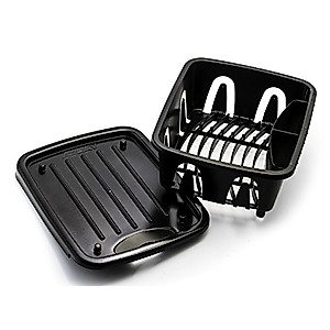 Camco Mini Dish Drainer and Tray | Fits RV Sinks and Small Counter Spaces | Durable Heavy-Duty Construction | (43512) , Black