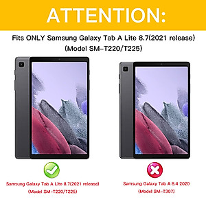 Rantice Samsung Galaxy Tab A7 Lite Case with Kickstand, Shockproof Rugged Case for Kids 8.7 Inch 2021 Tablet A7 Lite (SM-T220/T225), Black