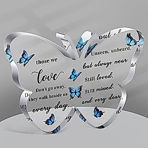 Sympathy Gifts Memorial Bereavement Gifts Acrylic Butterfly Loss of a Mother Sympathy Gifts Remembrance in Memory of Loved One Gifts Loss of Father Husband Condolences Gift for Loss, 4 x 3 Inch