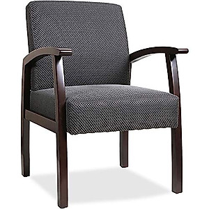 Lorell Chair, 24D x 27.16W x 35H in, Charcoal/Espresso Frame