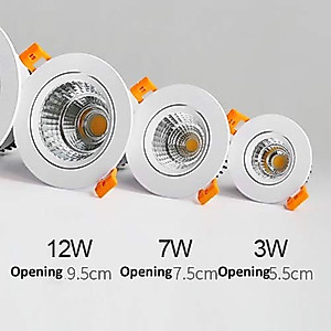 PEHUB LED Round Spotlight Downlight Aluminum Recessed Ceiling Spot Lamp Ultra Bright Integrated Grille Cabinet Commercial Clothing Smallpox Embedded Illumination High Brightness (Color : 6000K White