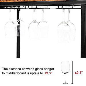 DARDDI Kitchen Island Serving Cart with Stemware Holder and Wine Bottle Racks,Two-Layer Double-Armrest Rolling Storage Cart,360° Omnidirectional Lockable Casters for Home,Dining Room,Office,Restaurant