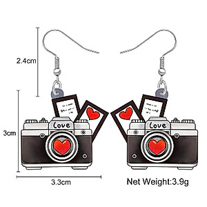 LONYOO Acrylic Funny Retro Radio Cassette Tape Earrings Dangle 80s 90s Jewelry Vintage Gifts for Women Birthday Party Favors (Ebony)