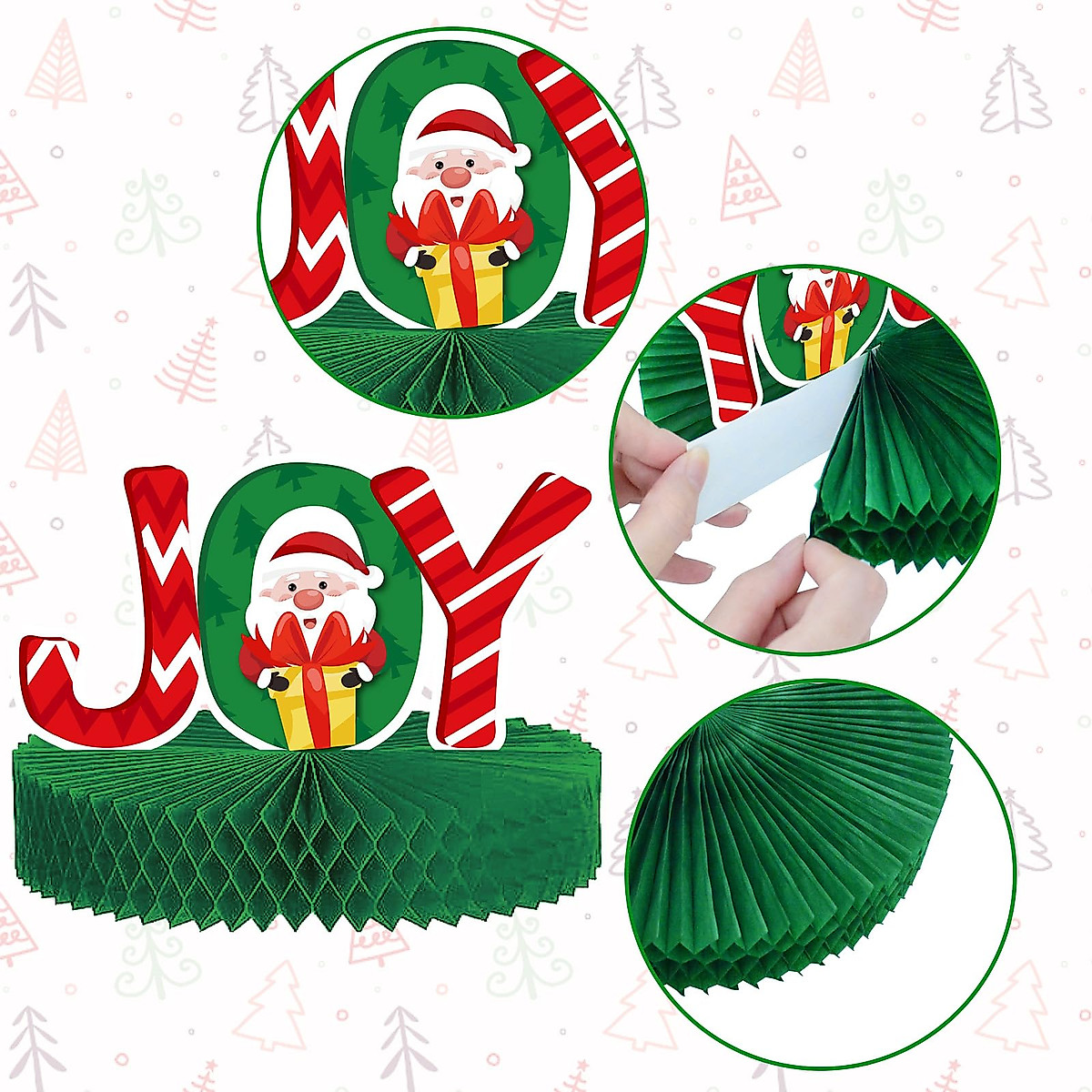 Christmas Decorations 12PCS Christmas Honeycomb Centerpieces Santa Winter Xmas Holiday Party Favors 3D Table Decor