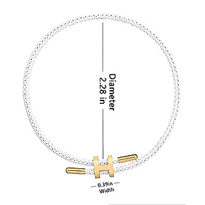 AIMADE Bracelets for Women Girls Adjustable Charm Bracelet, 18k Gold-plated Buckle Design Titanium Steel Wire Rope Women's Gift Jewelry (white)