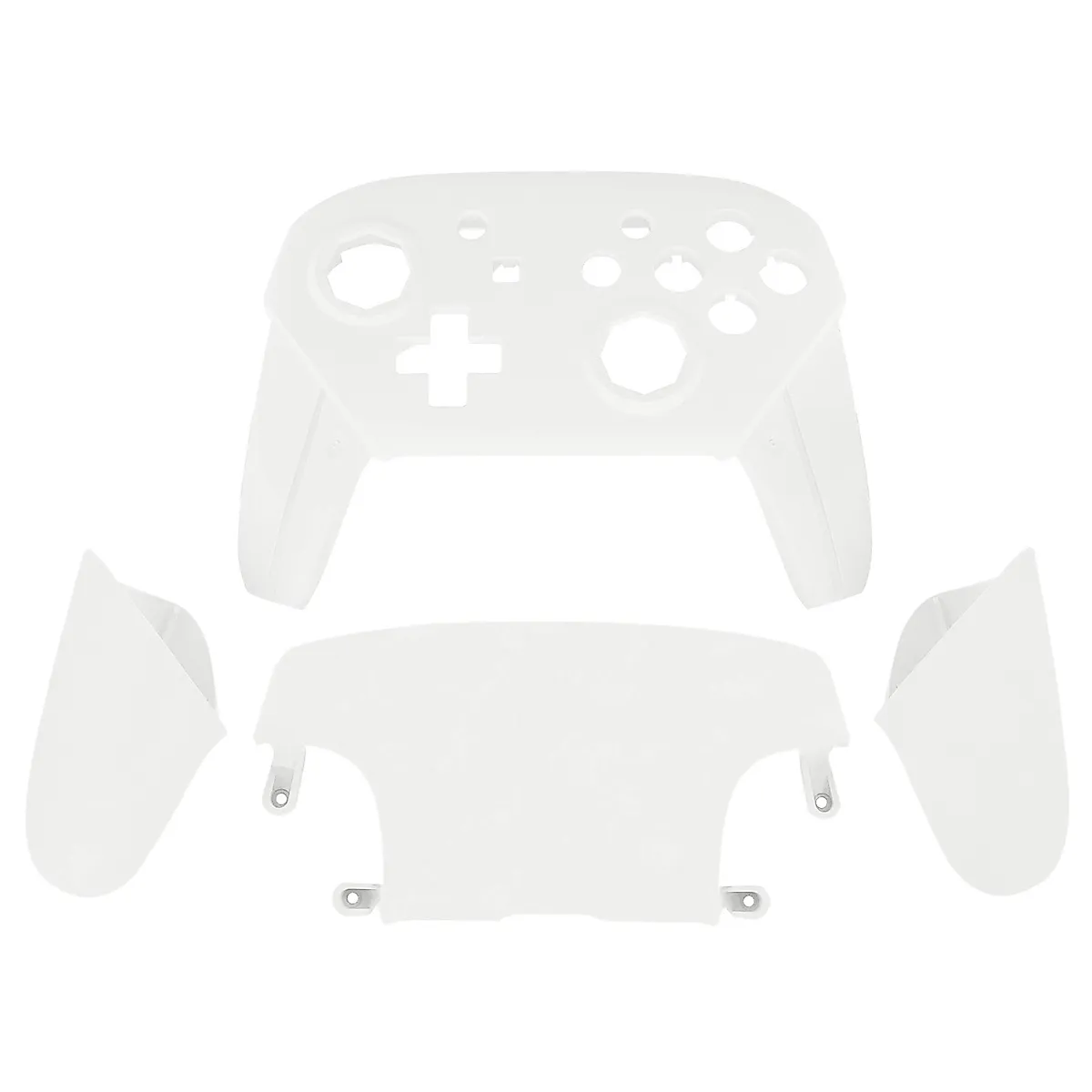 eXtremeRate White Octagonal Gated Sticks Faceplate Backplate Handles Cover, DIY Replacement Hand Grip Housing Shell for Nintendo Switch Pro Controller- Controller NOT Included
