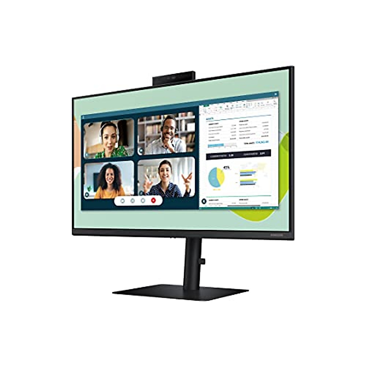 Samsung S40VA Series 24-Inch Computer Monitor, HDMI Monitor, 75Hz Monitor, IPS Monitor, Built-in Webcam, Built-in Speaker & Mic, FreeSync Premium (LS24A400VENXZA)
