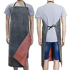 Rubber Apron Waterproof Aprons Chemical Oil Resistant Aprons for Dishwashing, Cleaning Fish, Gardening, Lab Work, Butcher and Dog Grooming