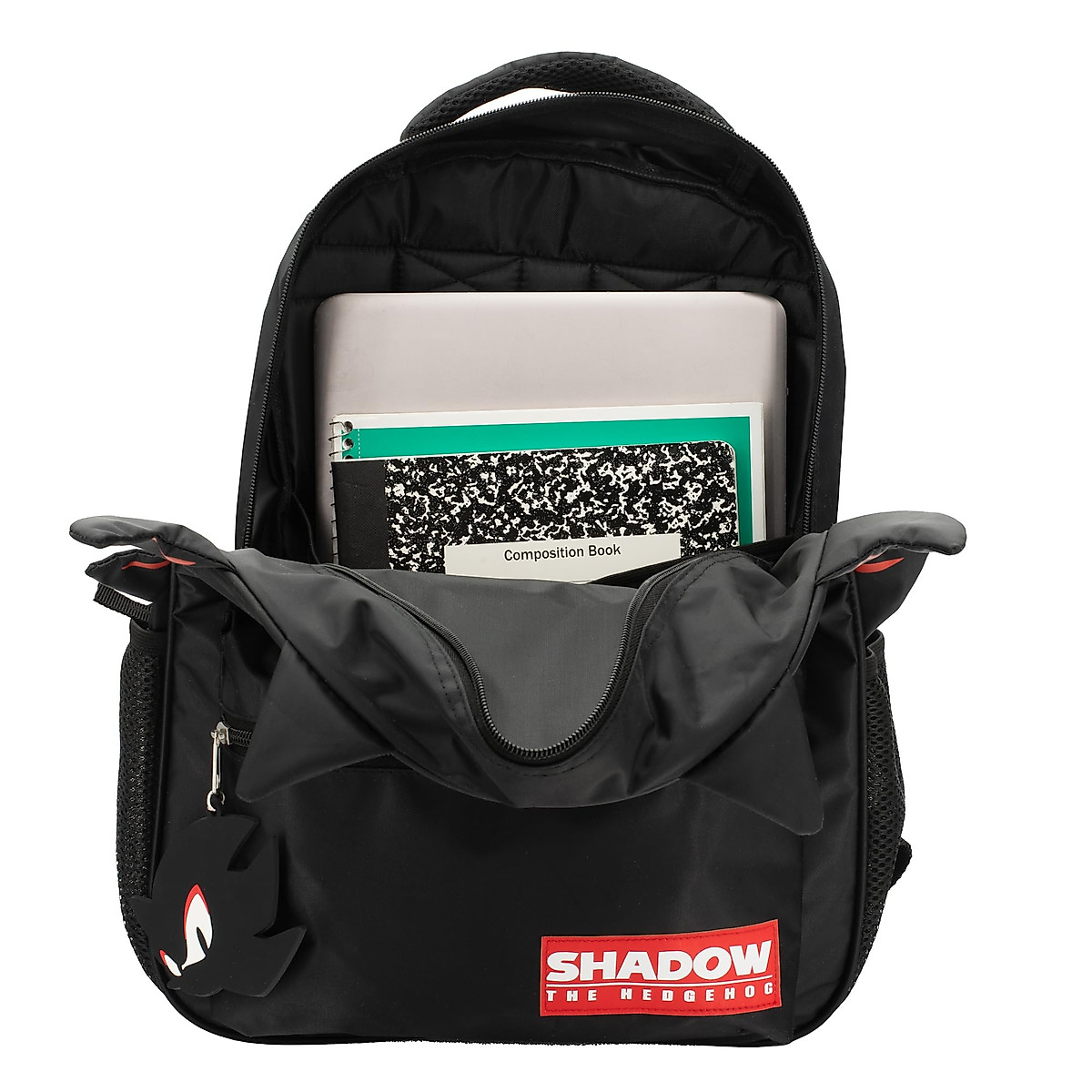 AI ACCESSORY INNOVATIONS Sonic The Hedgehog Backpack for Boys & Girls , Bookbag with Adjustable Shoulder Straps & Padded Back, Sonic 16 Inch Schoolbag with 3D Features, Durable School Bag for Kids