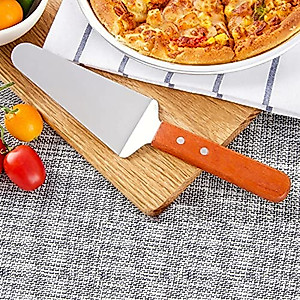 Tosnail 12 Pack Stainless Steel Pie Server Pizza Spatula Cake Cutter Slicer with Wooden Handle