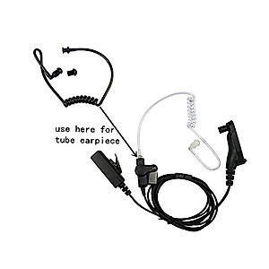 Replacement Acoustic Tube with Earbud Compatible for Motorola Kenwood Midland Two Way Radio- Lsgoodcare Replacement Coil Tube Black +2 Way Radio Open Ear Insert Earmold Ear Bud Ear Piece Medium Black