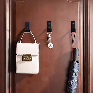 YIUIRUOI 2 Pcs Aluminum Alloy Folding Coat Hook with Screws for Bedroom/Living Room/Wardrobe Etc. (Black)