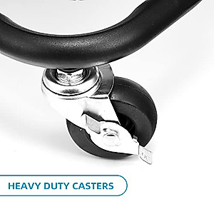 GSEEY 3 Tier Rolling Cart,Black Metal Storage Organizer Utility Cart on Lockable Wheels, for Kitchen,Bathroom,Office,Living Room (Black)