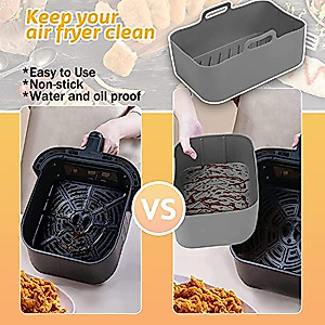 Dual Air Fryer Accessories Set of 6 for Ninja Foodi AF300UK, AF400UK, Instant Vortex, Tower T17088, Salter Dual Zone Deep Air Fryers 7.6L-9.6L