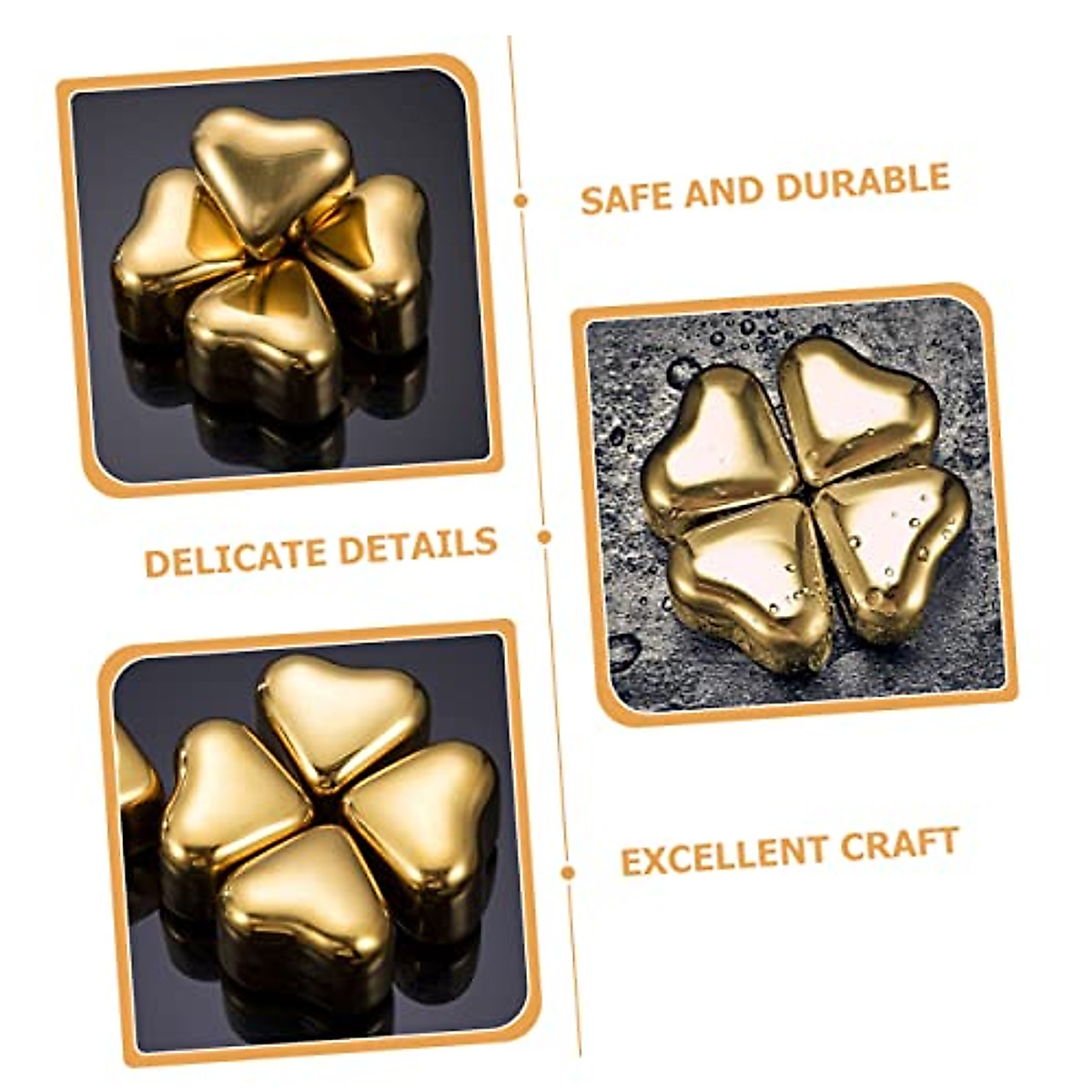 Alipis 3 Sets Stainless Steel Ice Pellets Light Ice Cubes for Drinks Bruins Gifts for Men Bejeweled Kit Steel Ice Cubes Ice Cubes Reusable Mens Stocking Stuffers Man Heart Golden Ice Tart